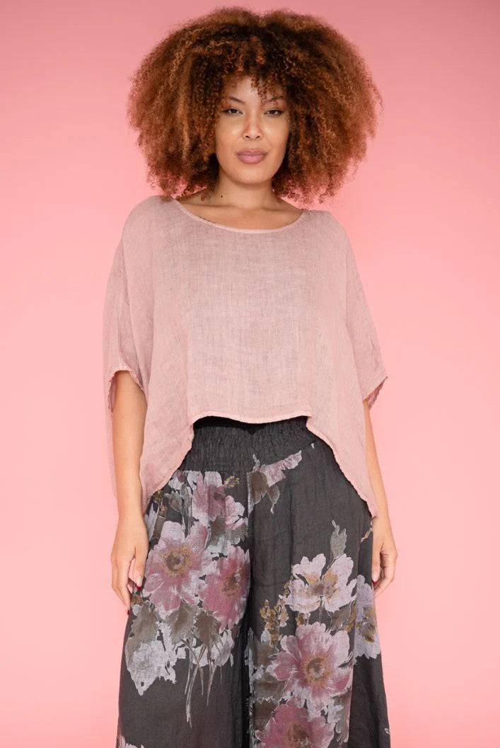 Tuscan Linen Top - Blush – Birdie and Lace Boutique